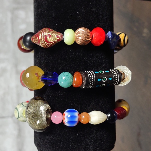 Artisan Crafted | Jewelry | 3pc Beaded Stretch Bracelets | Poshmark